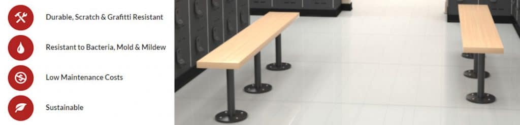 Solid Plastic Bench Options for Locker Rooms | Partitions Plus