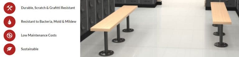 Solid Plastic Bench Options for Locker Rooms | Partitions Plus