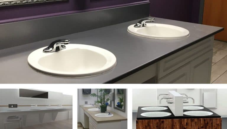 HDPE Solid Plastic Vanity Tops - Partition Plus