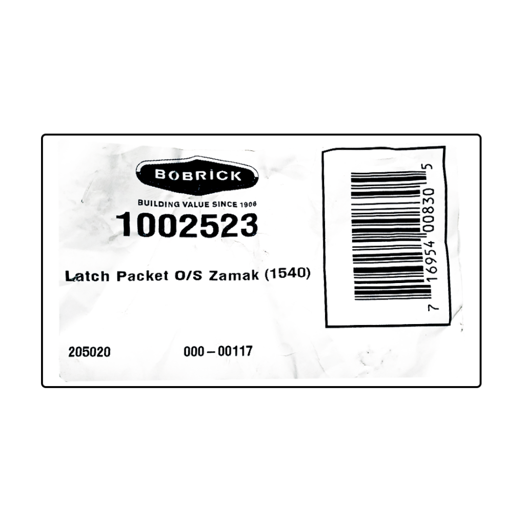Bobrick Out Swing Latch Packet 1002523 Partition Plus