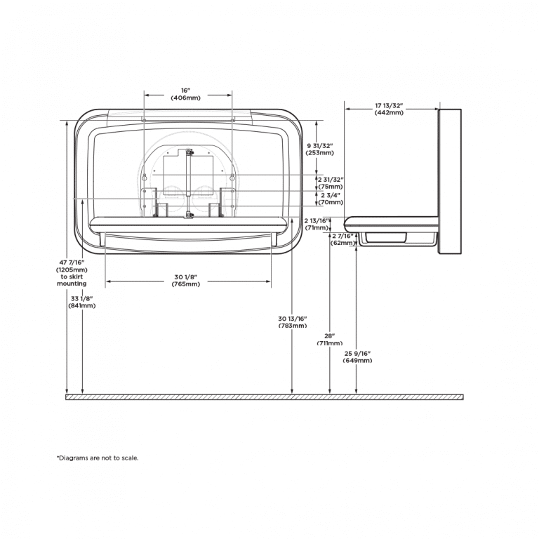 Koala Kare Horizontal Surface Mount Baby Changing Station KB310-SSWM