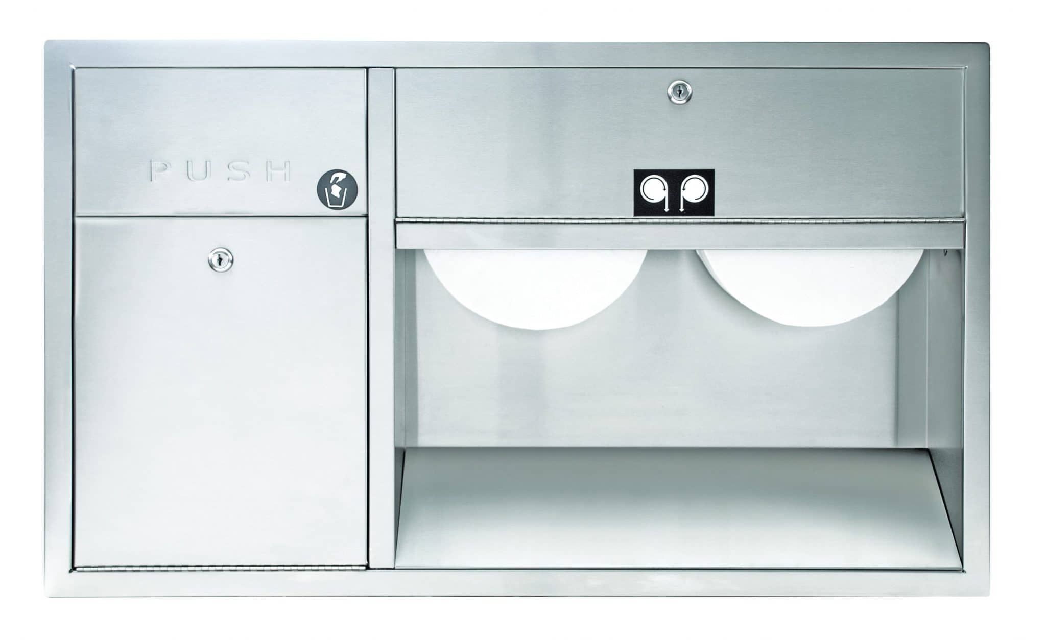 Bradley 5951/5952 Jumbo Dual Roll Paper Dispenser & Waste Receptacle ...