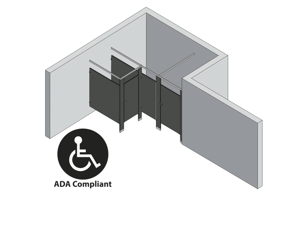 Home / Toilet Partitions / Bathroom Partitions – 2 Stalls – Alcove ...