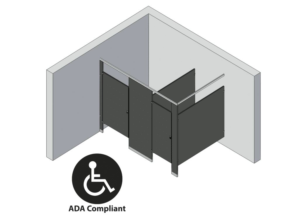 Home / Toilet Partitions / Bathroom Partitions – 2 Stalls – Corner Left ...