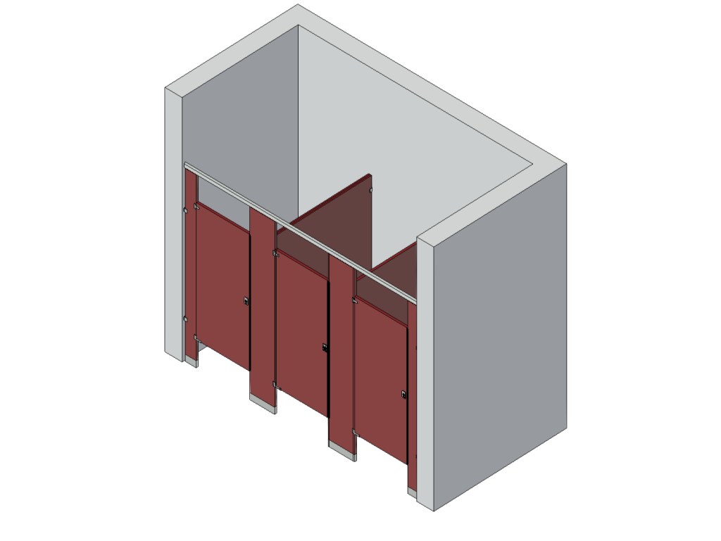 Bathroom Partitions - 3 Stalls - Between Walls Left Hand Standard quantity